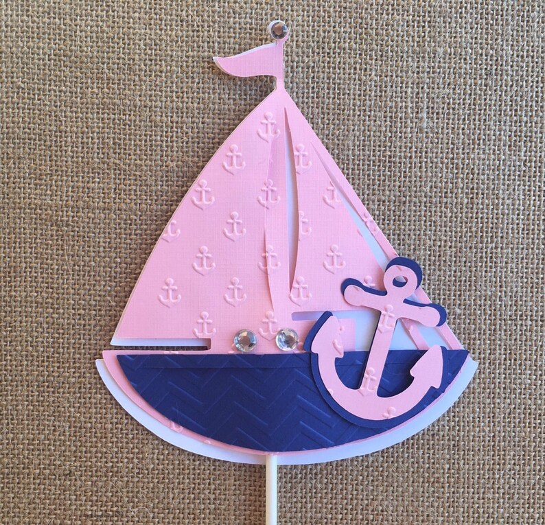 Nautical Centerpieces Stick/ Pink and Navy Blue Nautical - Etsy