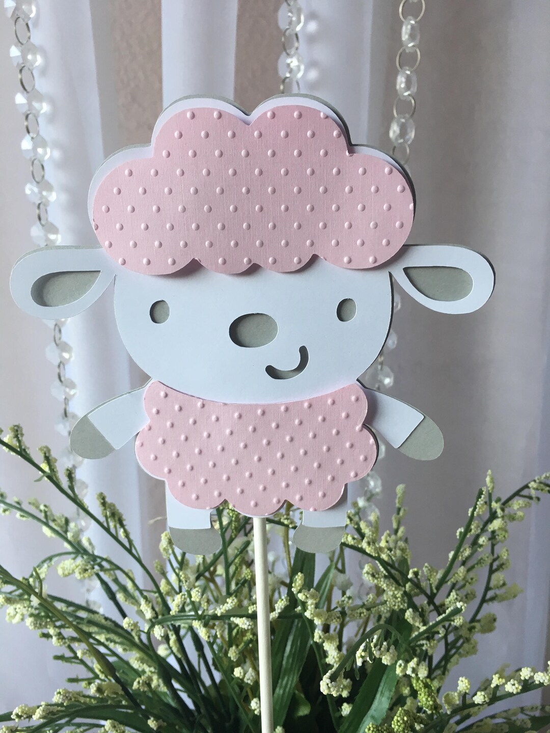 Lamb Centerpieces Stick/ Lamb Shapes/ Sheep Baby Shower/ Light Pink ...