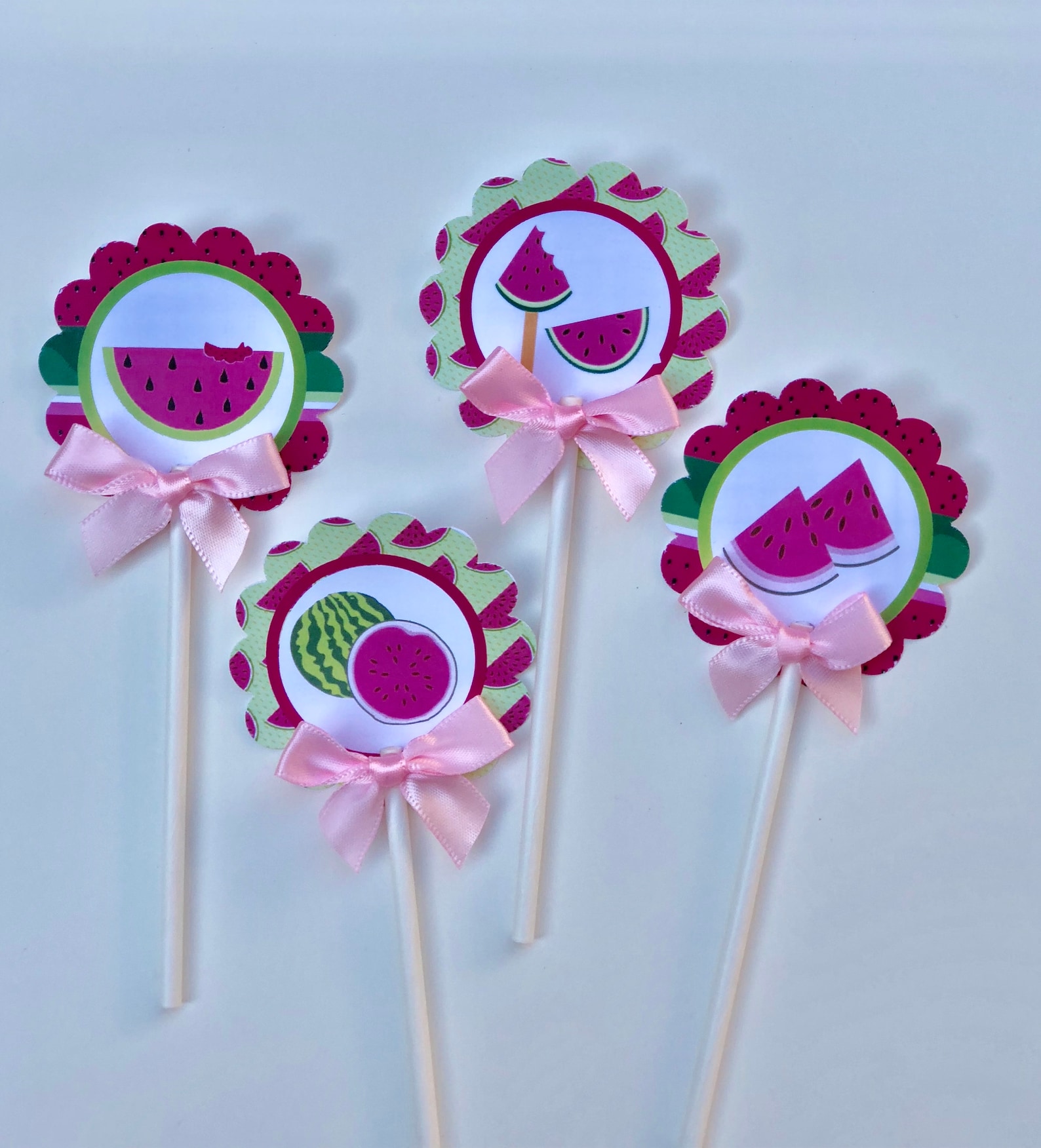 Watermelon Cupcake Toppers/summer Cupcake Toppers/ Pool Party - Etsy