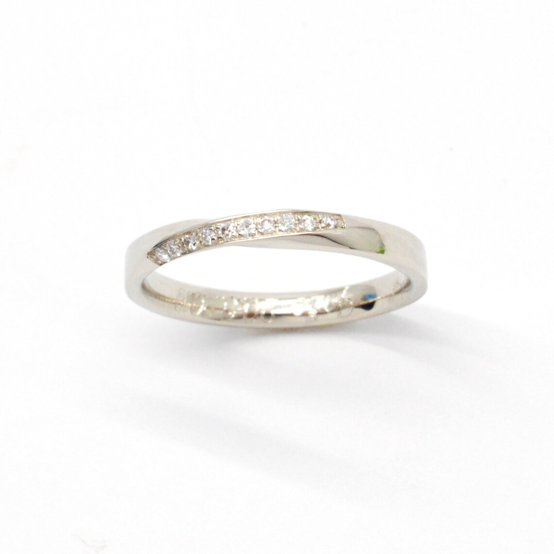 Mobius Strip Ring White Gold Mobius Women Wedding Ring Set With a ...