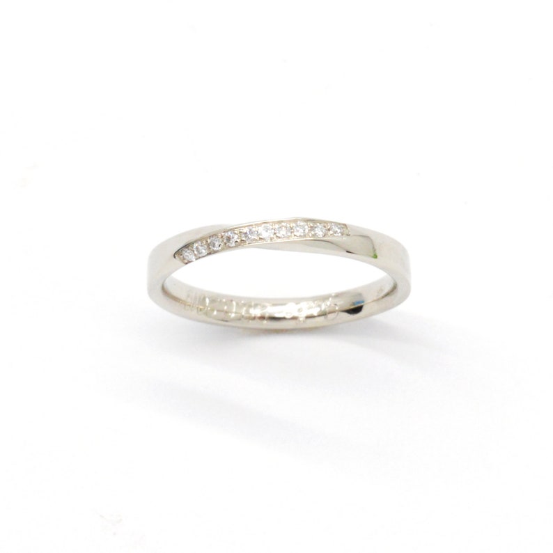 Mobius Strip Ring White Gold Mobius Women Wedding Ring Set - Etsy