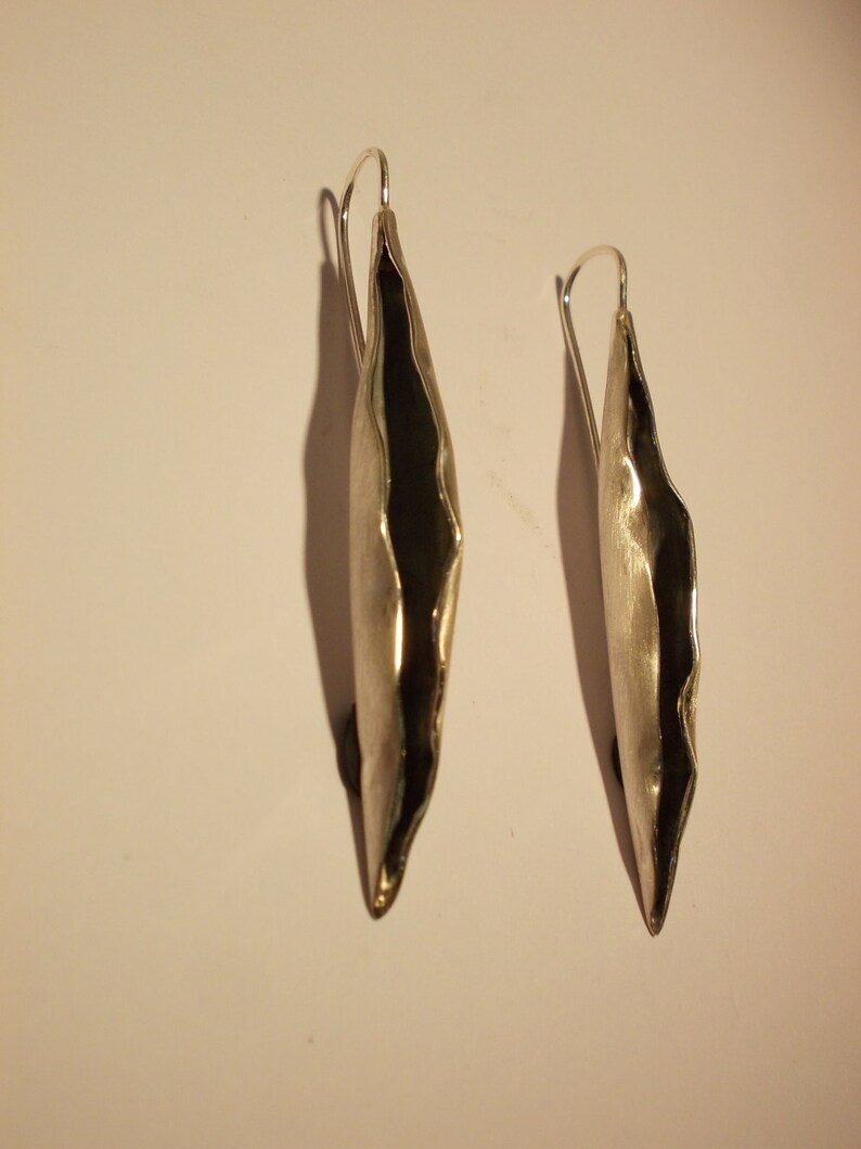 Silver Earrings-artisan-handmade-one of a - Etsy
