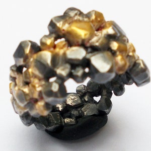 Silver Cocktail Ring-oxidized Sterling Silver-gold Plated-artisan ...