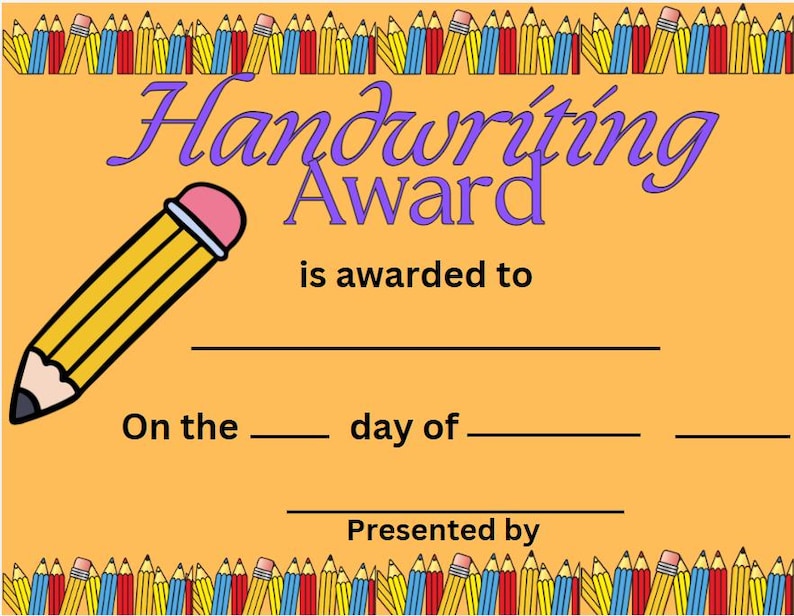 Handwriting Certificate - Etsy