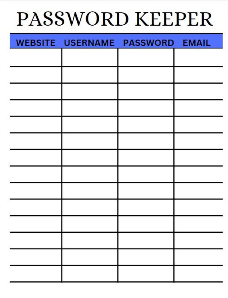 Password Keeper Blue - Etsy