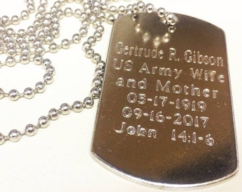 Dog Tags Genuine Military Issue Stainless Steel Personalized Custom - Etsy