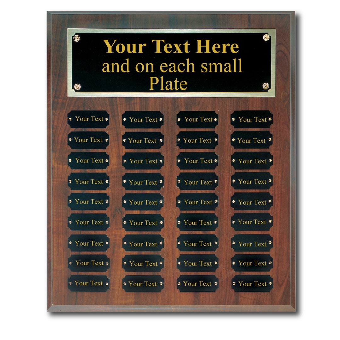 Perpetual Plaque Award 15"x18", 36 Multiple Name Plates, Personalized ...