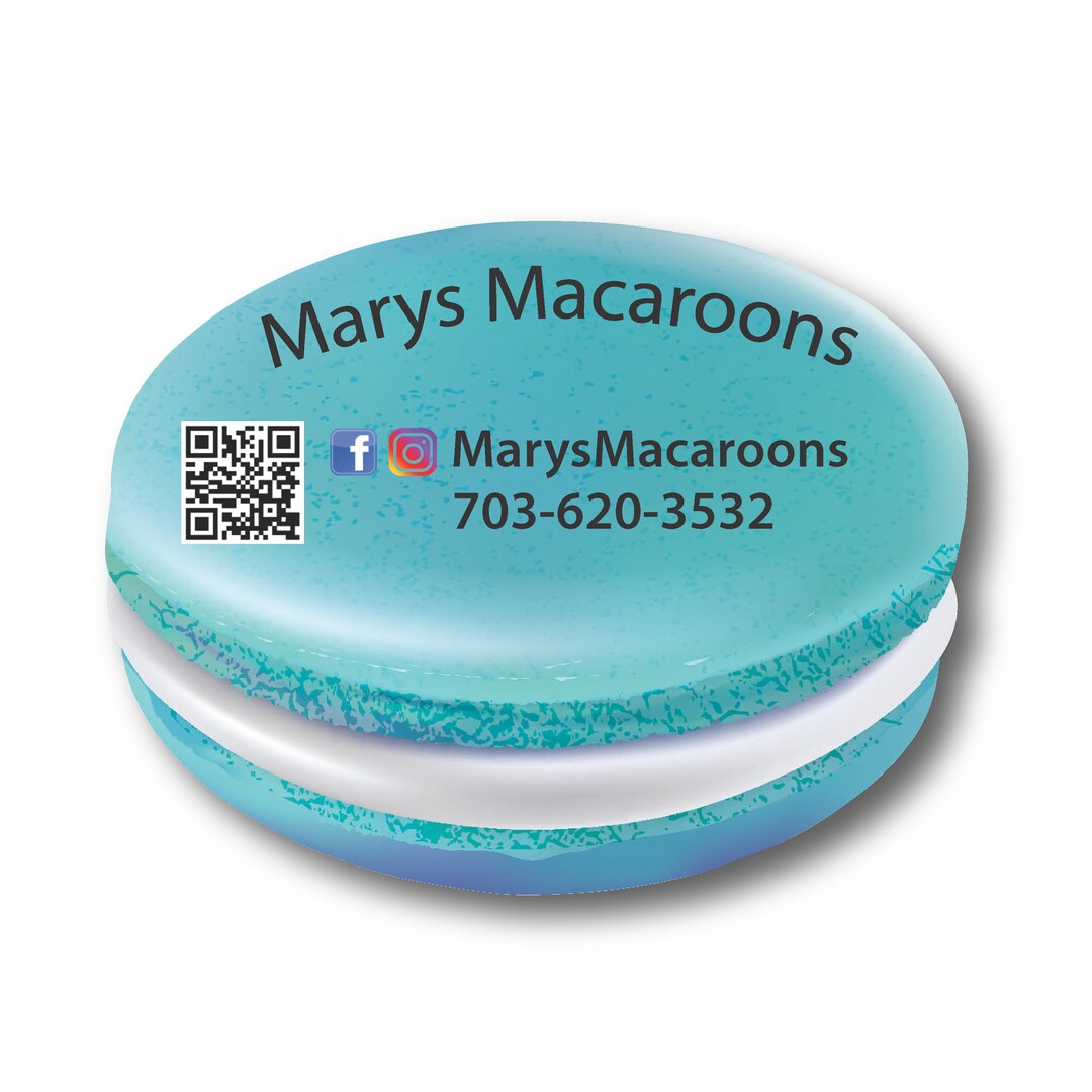 Macaroon Business Cards QR Code, Die Cut Business Cards, Macaron Shaped ...