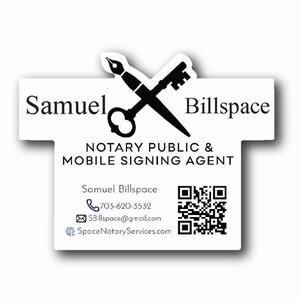 Notary Business Cards With QR Code, Pen Key Shaped Business Cards, Die ...