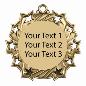 Personalized Basketball Medal | 2.25" Antique Gold Star Basketball ...