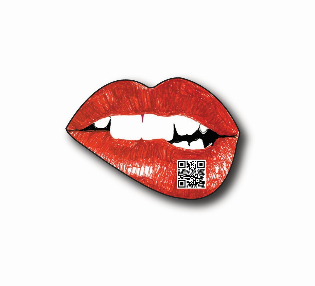 Lip Bite Business Cards QR Code, Die Cut Business Cards, Lip Business ...