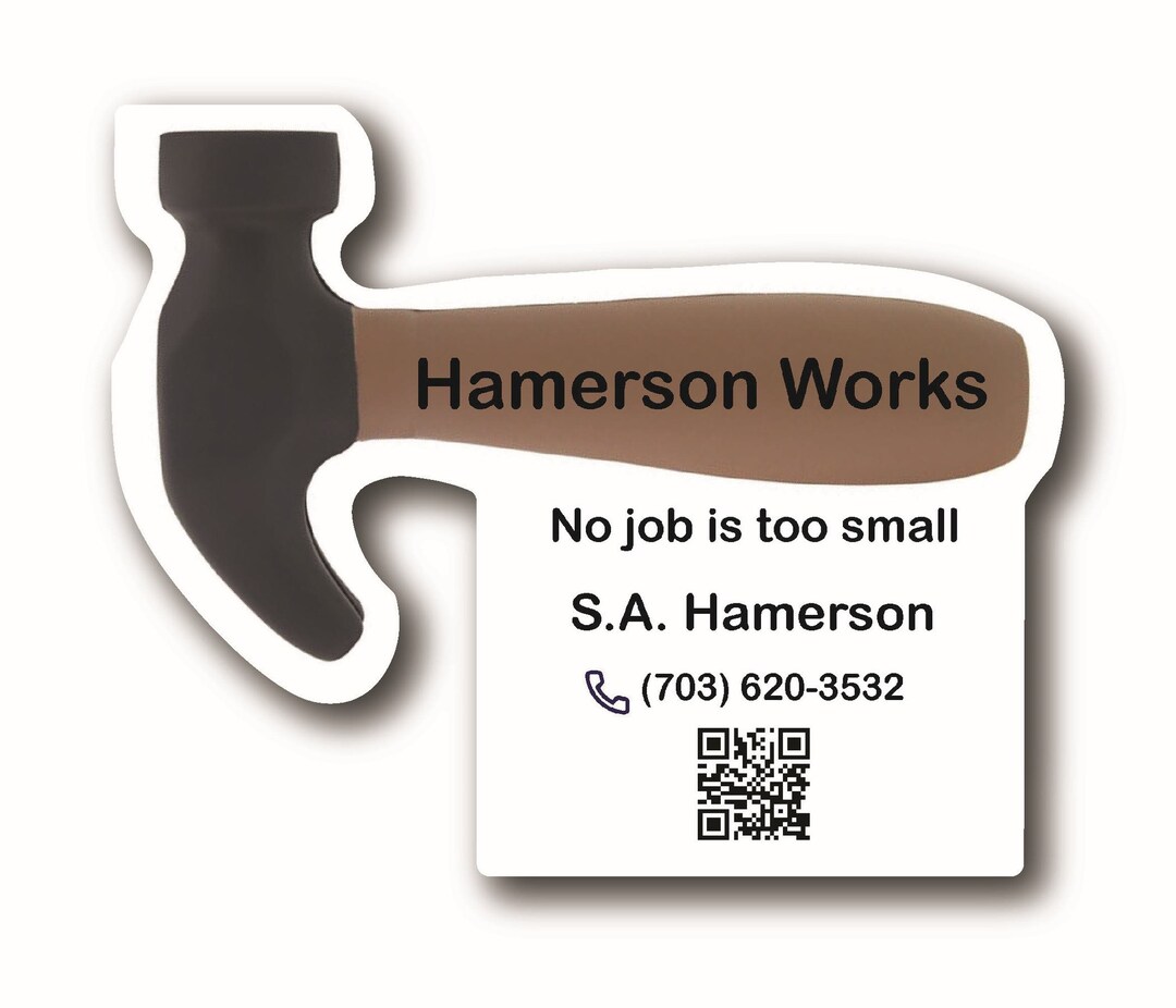 Hammer Business Cards With QR Code, Hammer Shaped Business Cards, Die ...