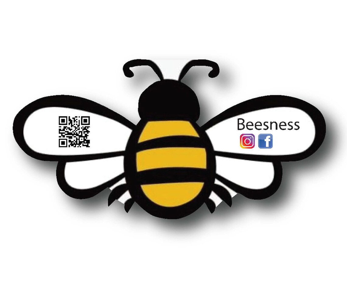 Honey Bee Business Cards With QR Code Bee Shaped Business - Etsy