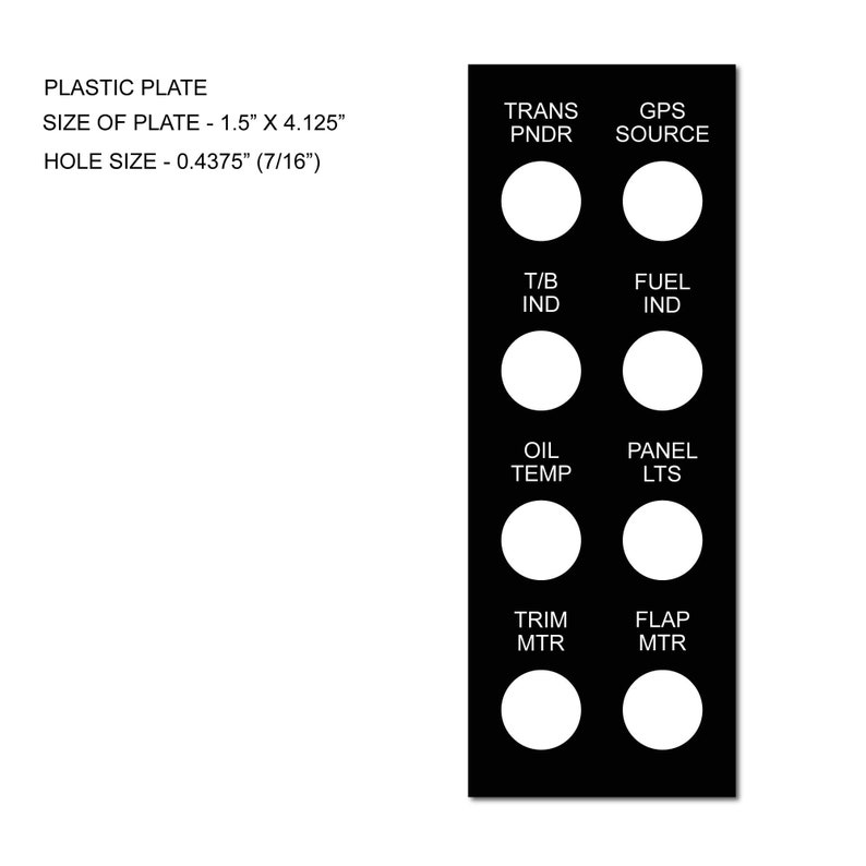 Aircraft Front Panel Cover Plate Engraved Instrument Panel Cover Plate 3156