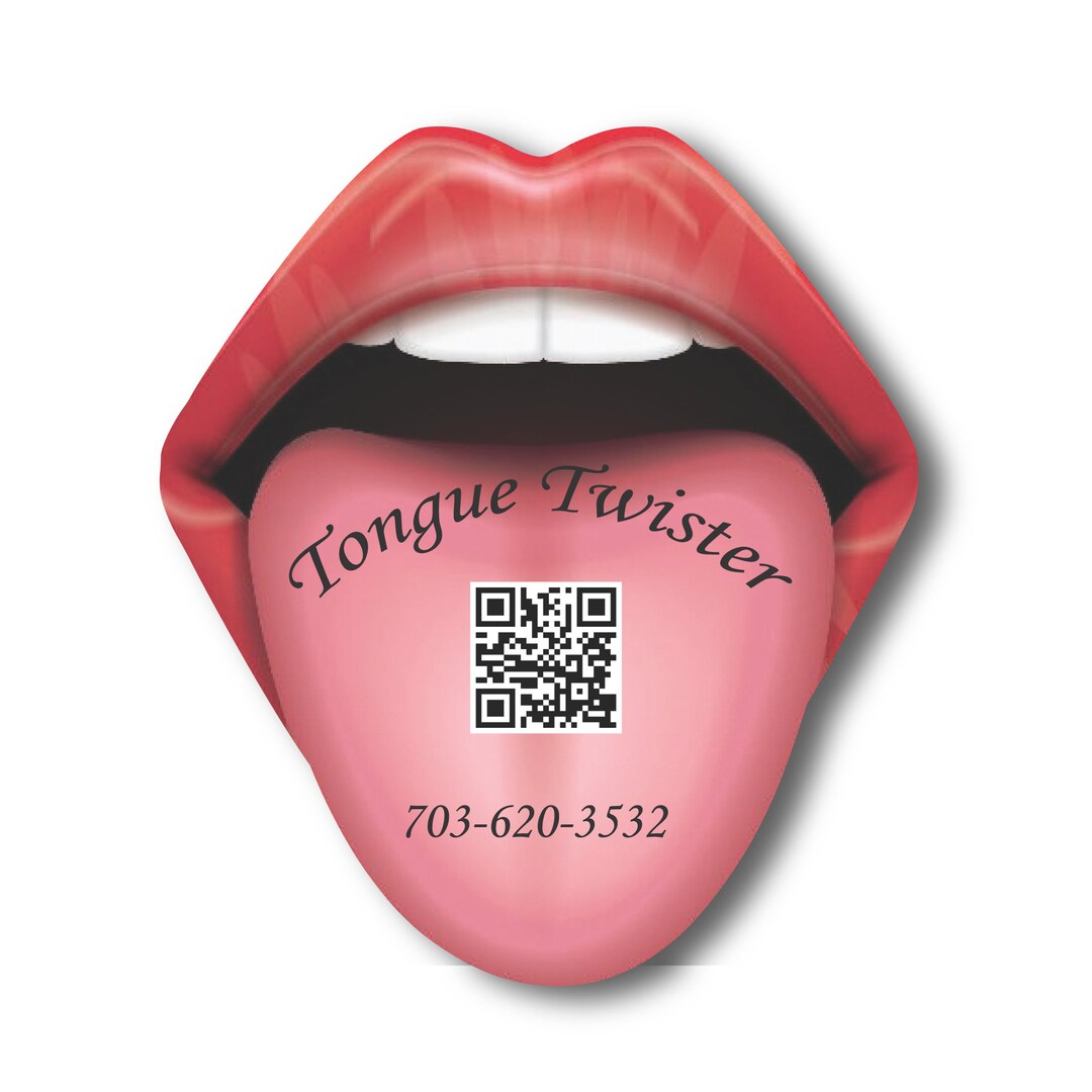 Tongue Business Cards QR Code, Die Cut Business Cards, Tongue Shaped ...
