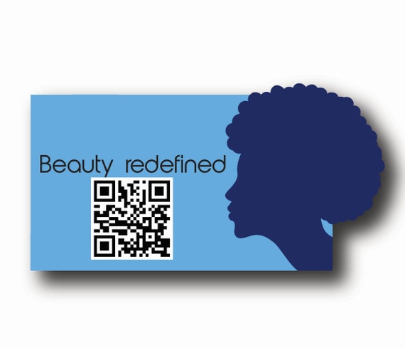 Afro Hairstyle Business Cards QR Code Frizzy Hair Shaped - Etsy