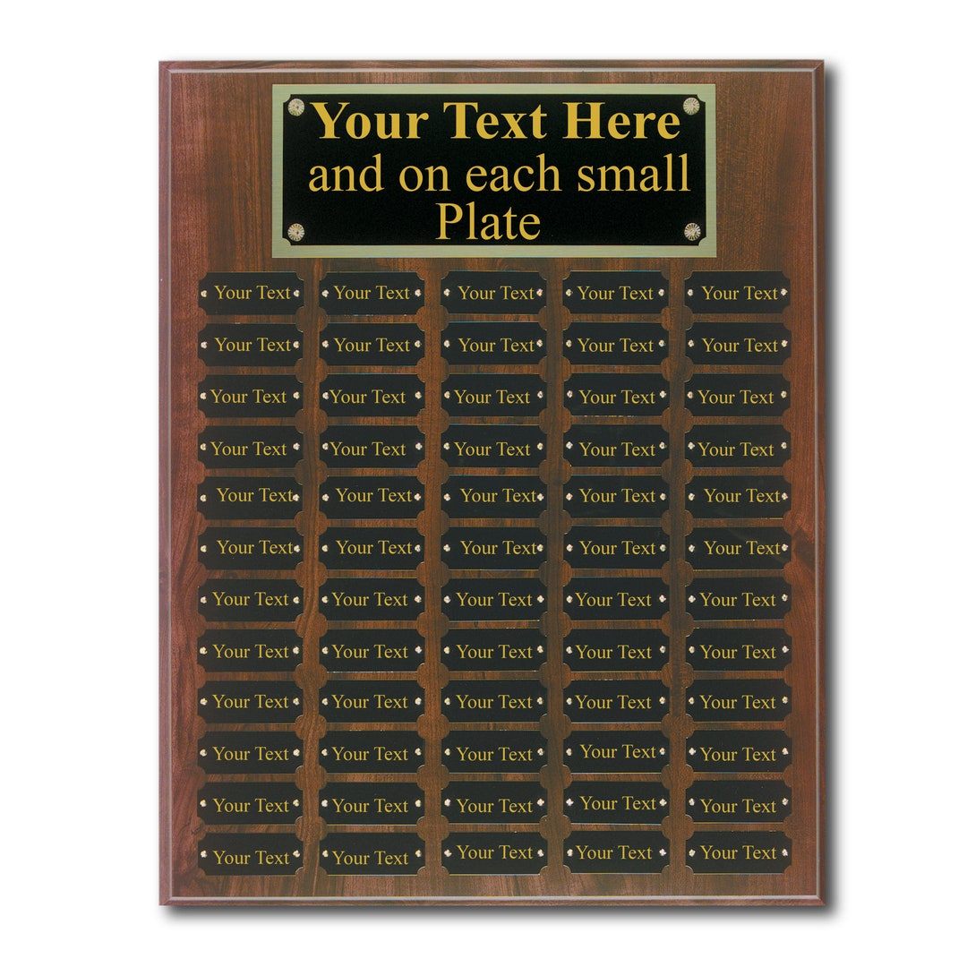 Perpetual Plaque Award 16"x20", 60 Multiple Name Plates, Personalized ...