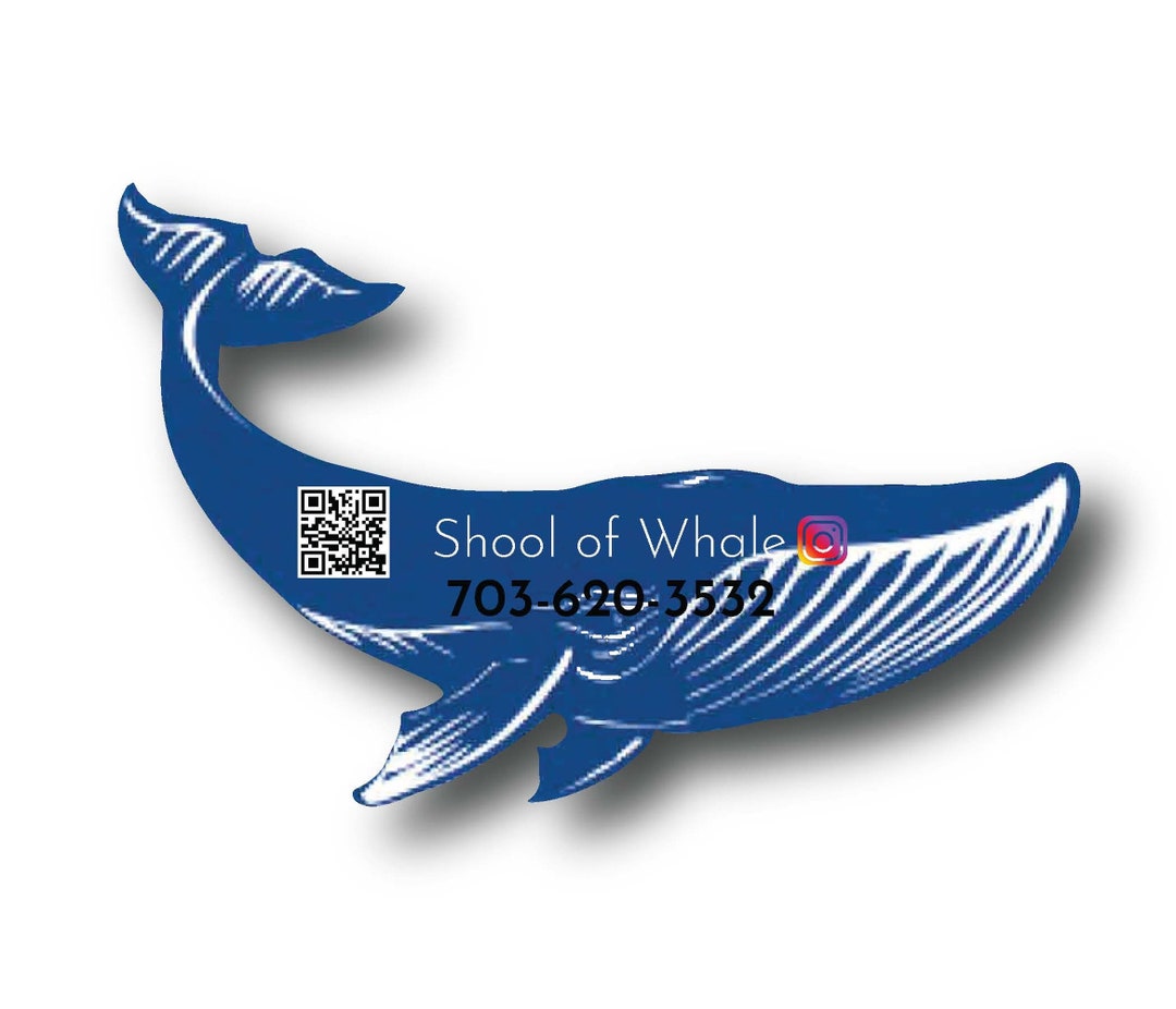 Whale Business Cards With QR Code, Whale Shaped Business Cards, Die Cut ...