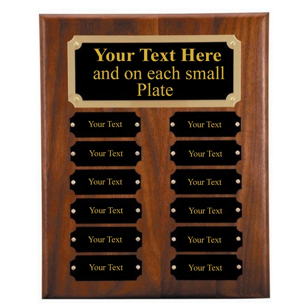 Perpetual Plaque Award, Multiple Name Plates, Perpetual Award, 8X10 ...