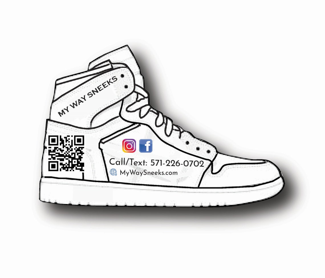 Sneaker Business Cards With QR Code Sneaker Shape Business - Etsy