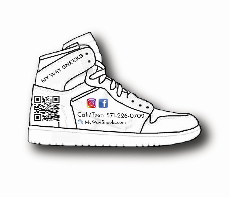 Sneaker Business Cards With QR Code Sneaker Shape Business - Etsy