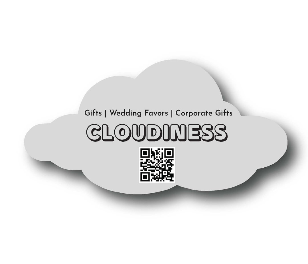Cloud Business Cards With QR Code, Cloud Shaped Business Cards, Die Cut Custom Business Cards ...
