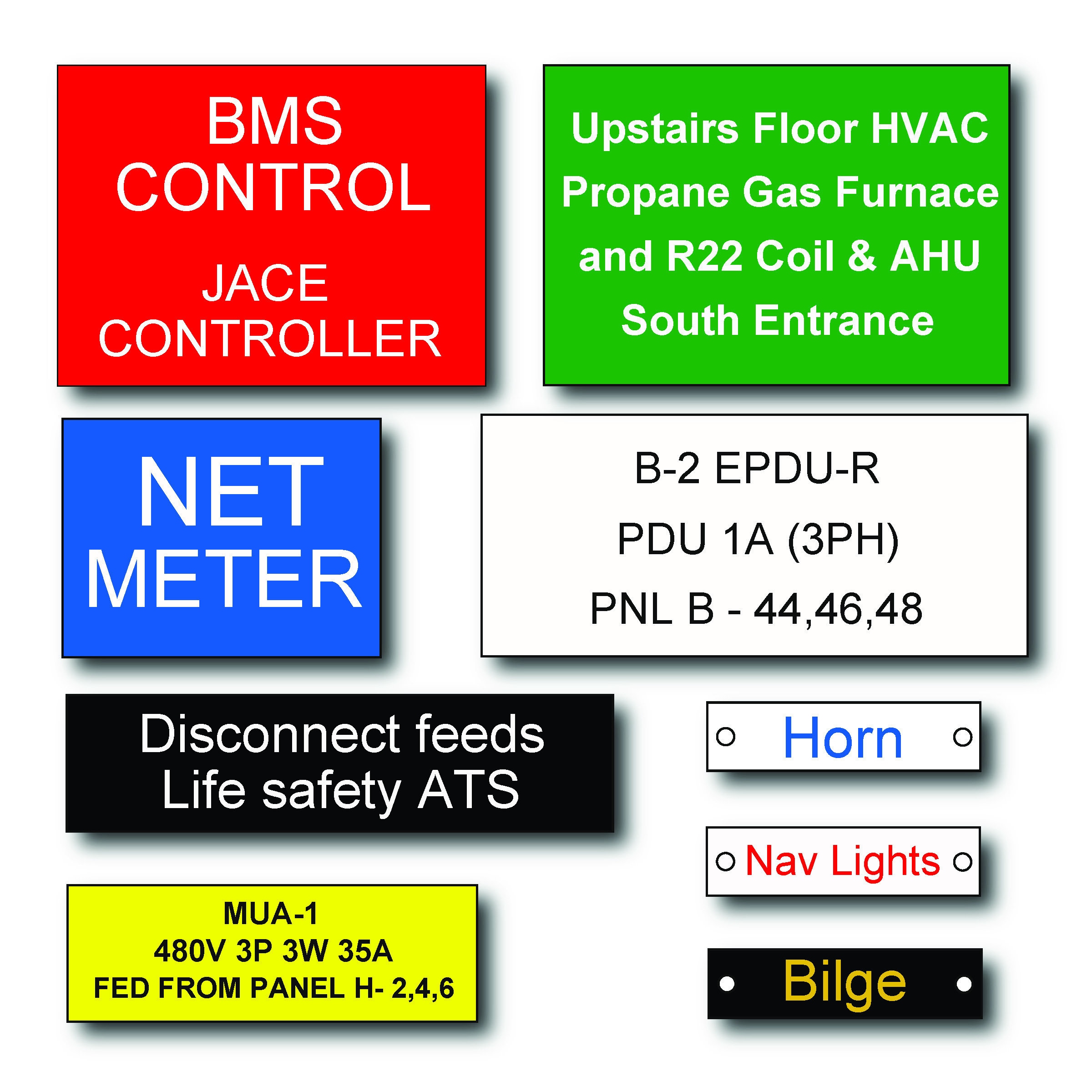 Etiquetas grabadas para paneles eléctricos, Etiquetas fenólicas ...