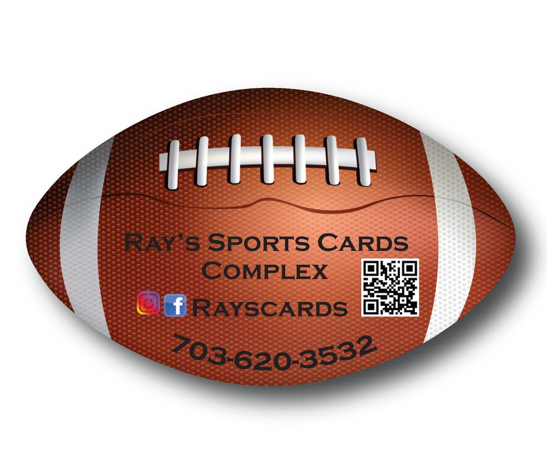 Football Business Cards With QR Code, Football Shaped Business Cards ...