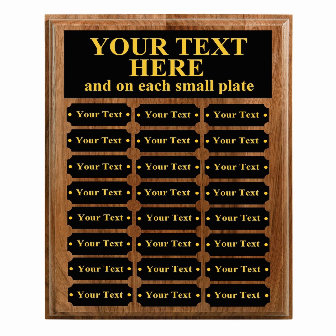 Perpetual Plaque Award 12" X 15", 24 Multiple Name Plate, Personalized ...