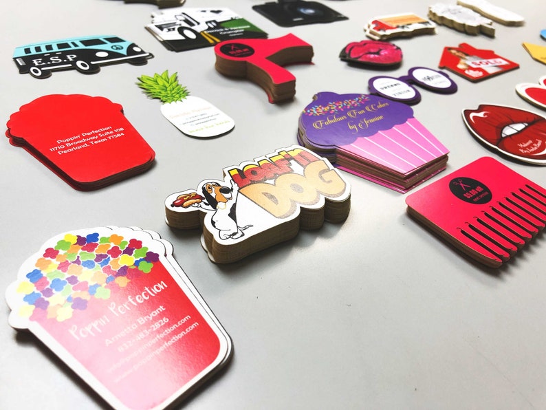 Leaf Business Cards With QR Code, Leaf Shaped Business Cards, Die Cut ...