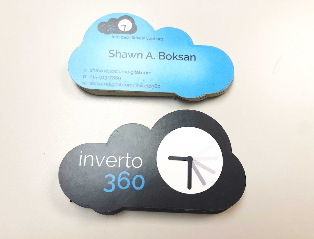 Cloud Business Cards With QR Code, Cloud Shaped Business Cards, Die Cut ...