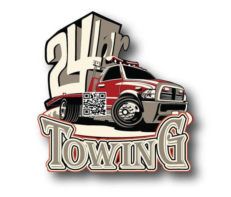 Tow Truck Business Cards With QR Code, Towing Company Business Cards ...