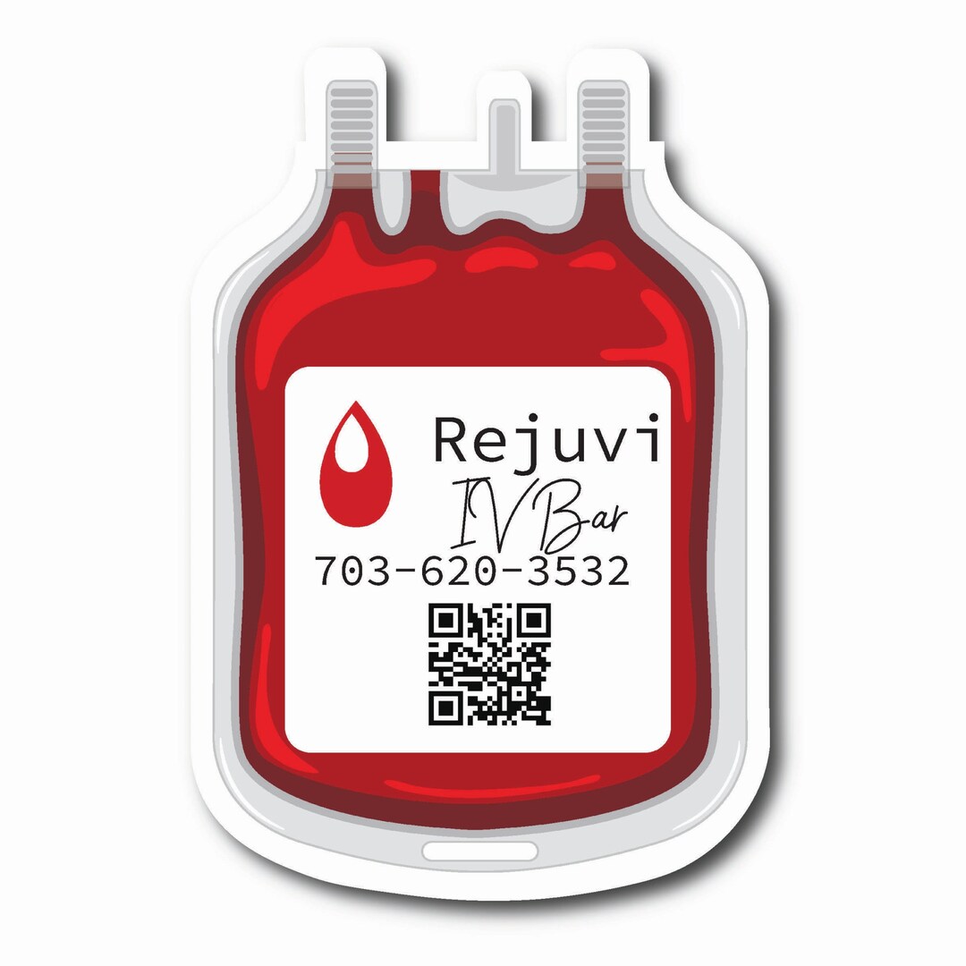 IV Bag Business Cards QR Code, Die Cut Business Cards, IV Bar Shaped ...