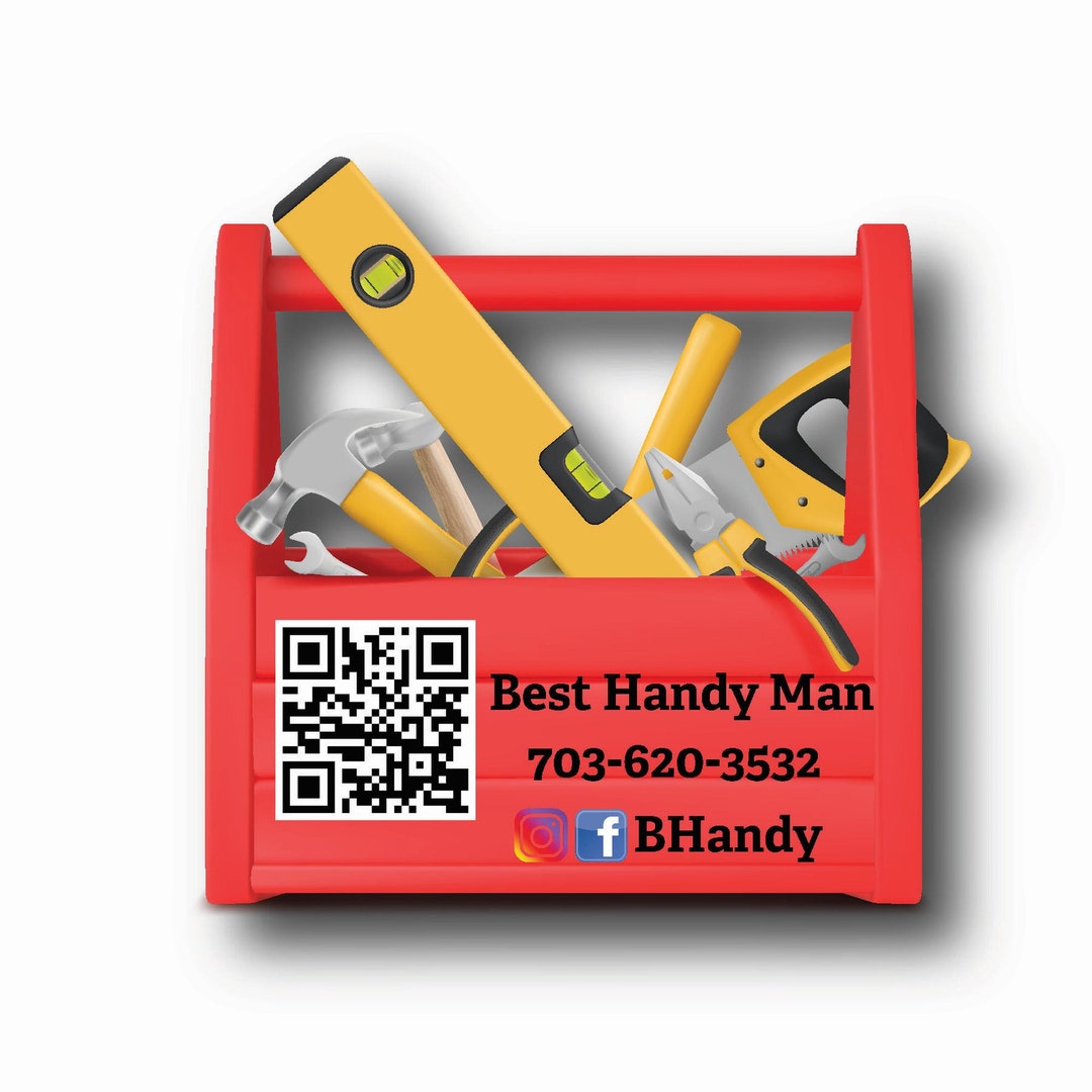 Tool Box Business Cards With QR Code, Handyman Business Cards, Die Cut ...