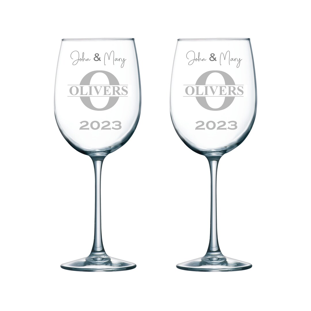 Personalized Wine Glass | Set of 2 | Engraved Wine Glass | Etched ...