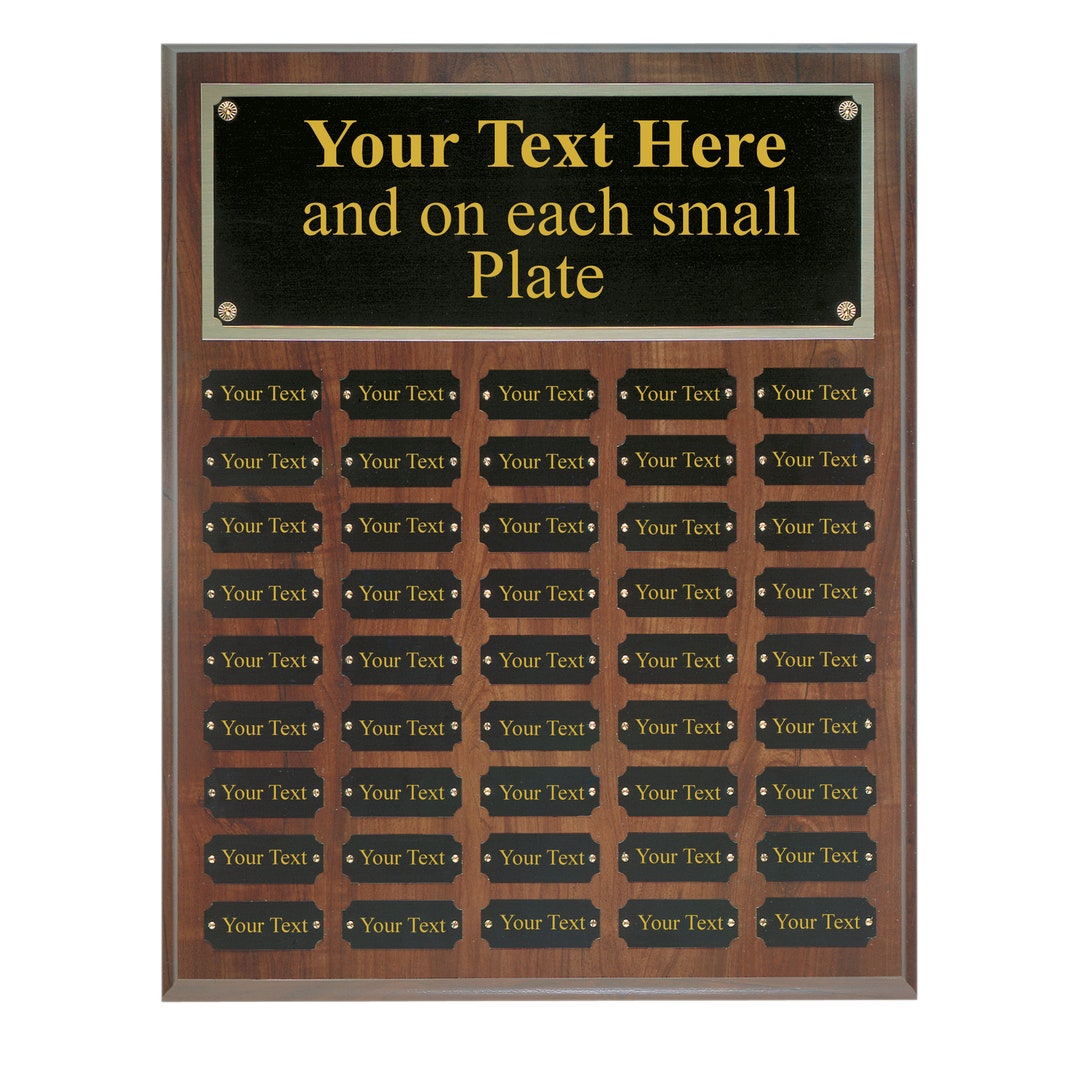 Perpetual Plaque Award 16x20, 45 Multiple Name Plates, Personalized ...