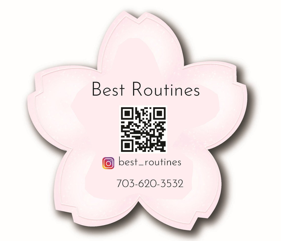 Flower Business Cards With QR Code Flower Shaped Business - Etsy