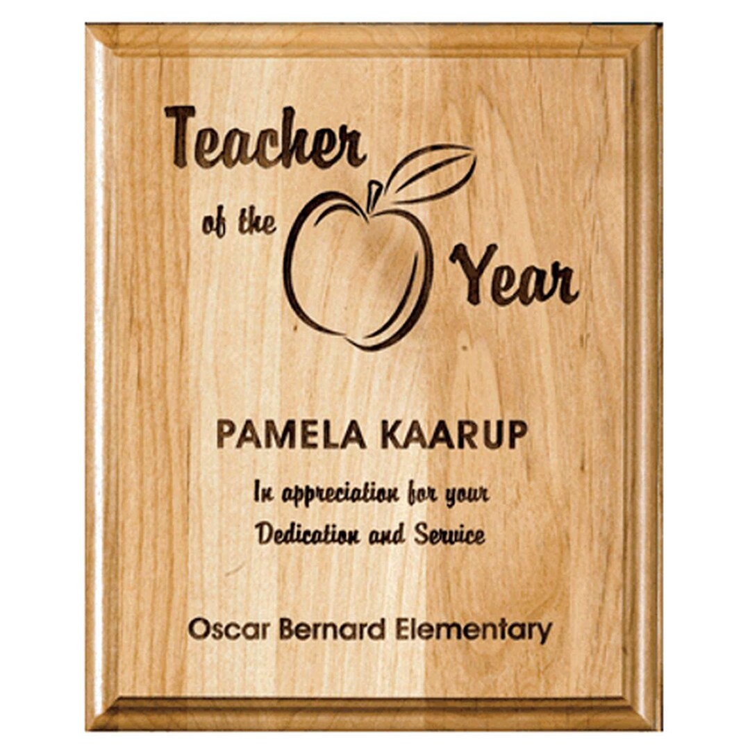 Engraved Natural Wood Plaque Award, 8X10, Custom Trophy Award ...