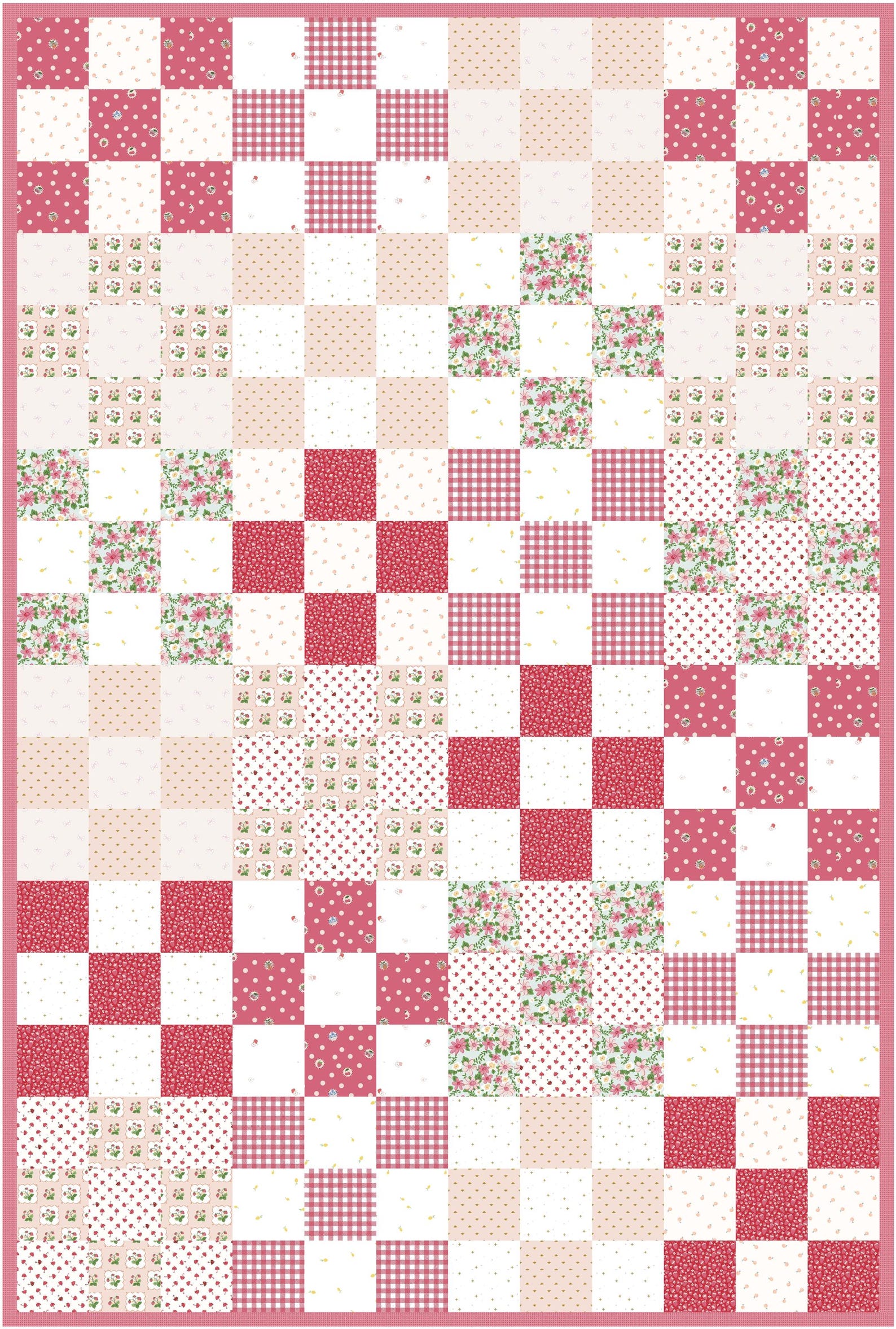 Gathered Quarters Fat Quarter Quilt Nine Patch Beginner Quilt Pattern ...