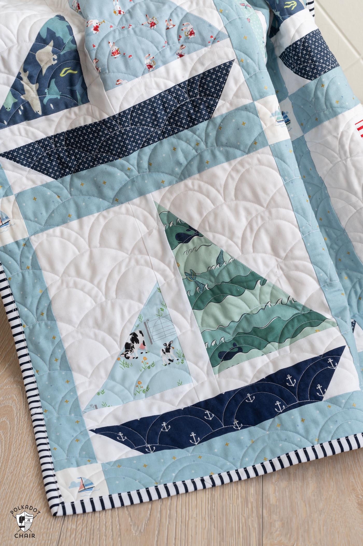 Little Skipper Sailboat Baby Quilt Pattern; Digital PDF Pattern by ...