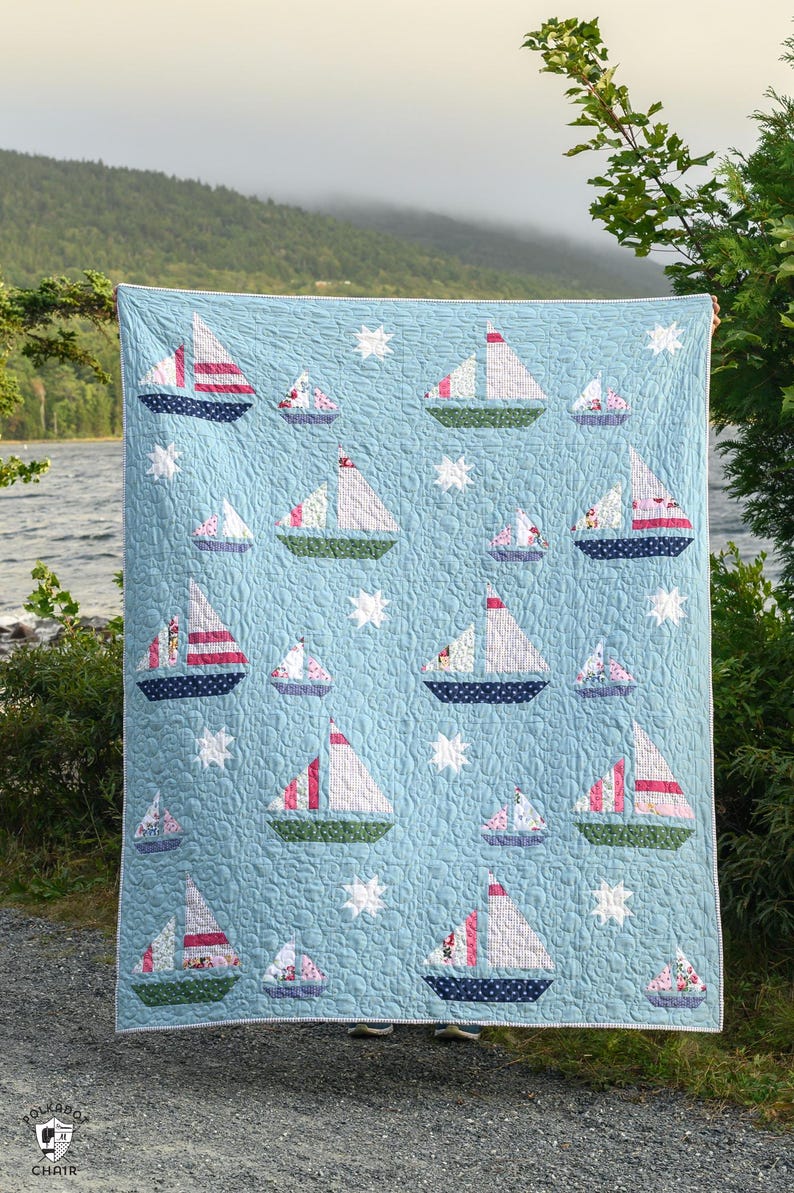 Stripey Sails & Stars Sailboat Quilt Pattern by Melissa Mortenson ...