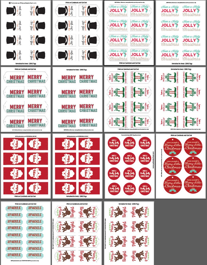 Ultimate Printable Christmas Gift Tag Bundle - Etsy