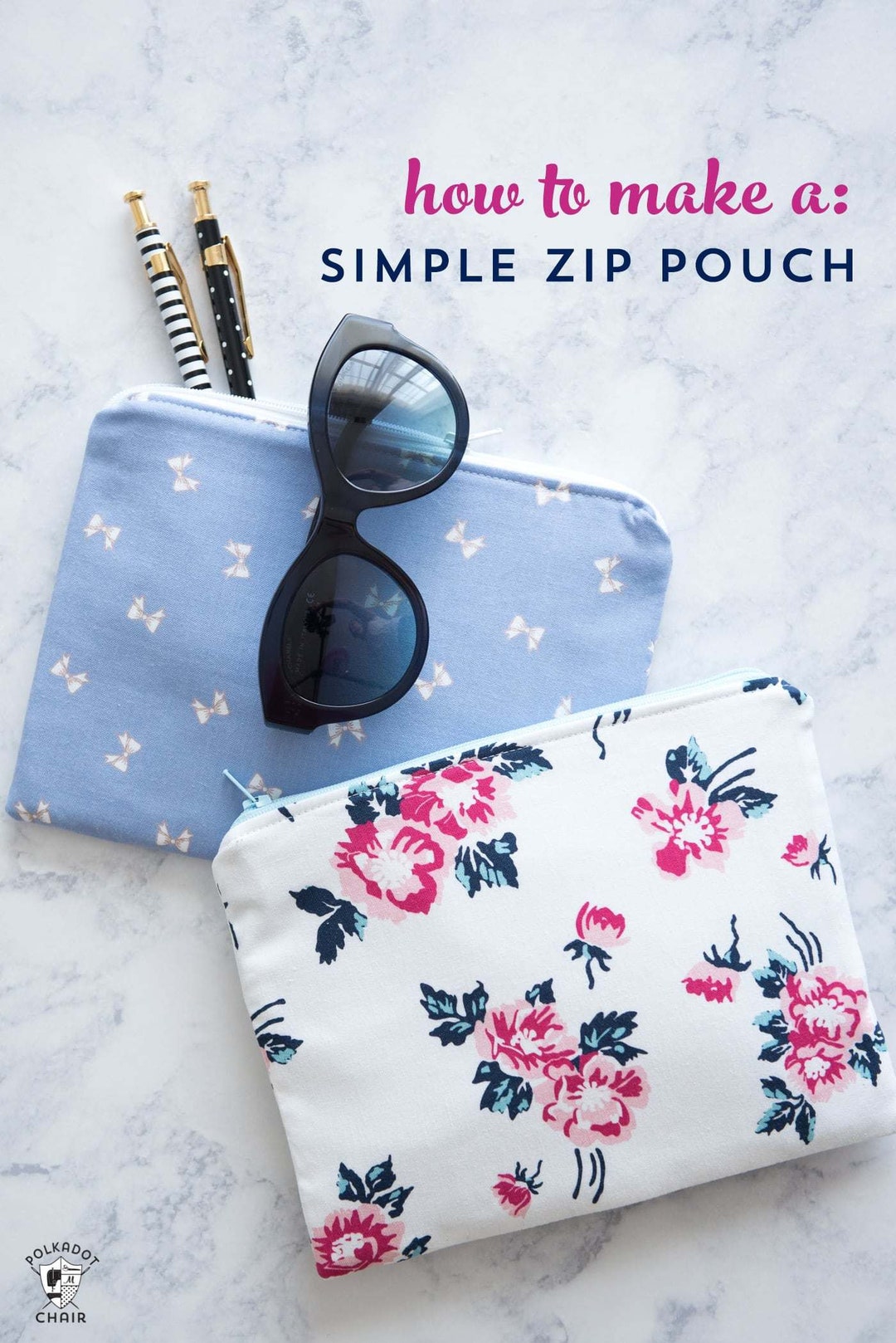 Simple Zip Pouch Sewing Pattern With Two Options | Digital PDF - Etsy