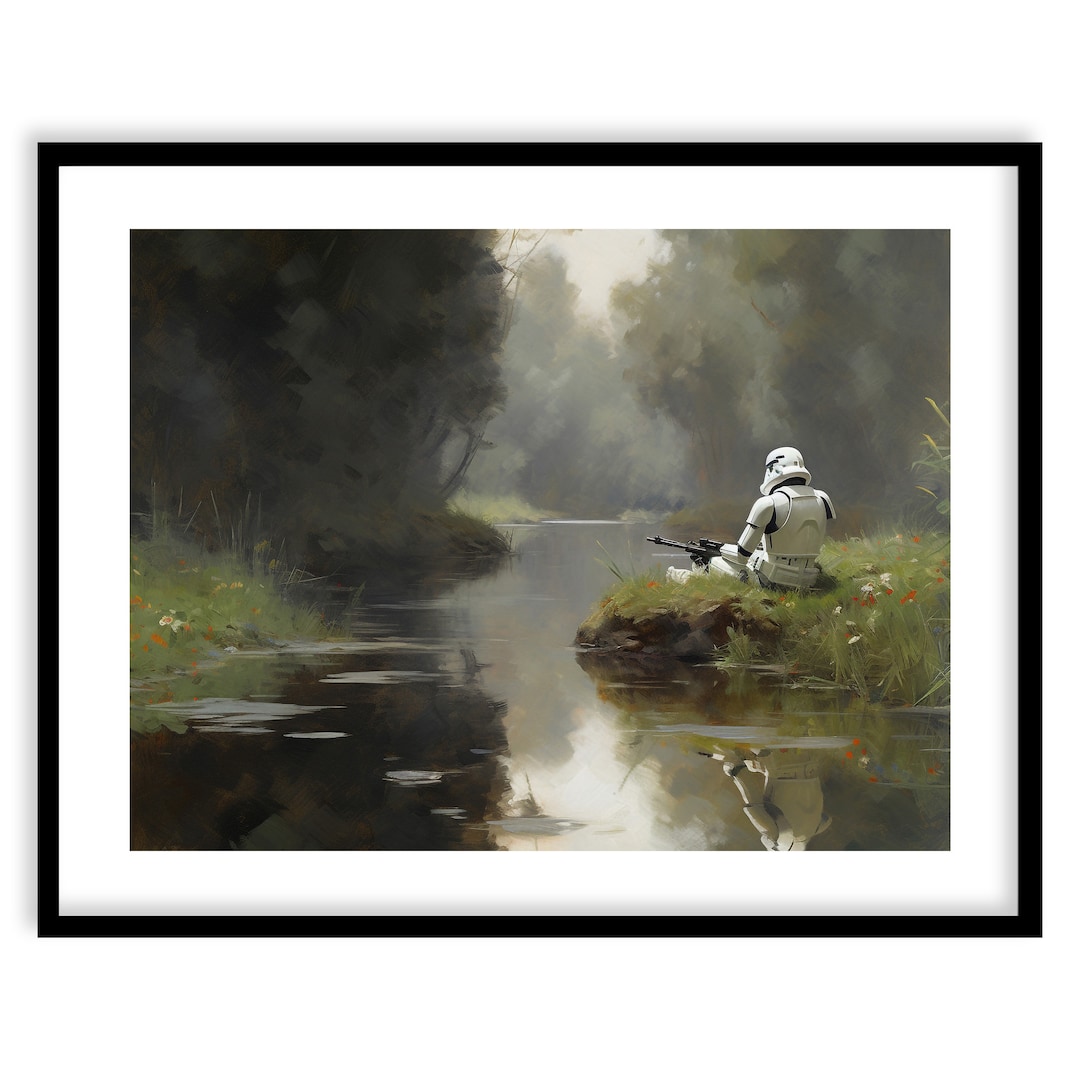 Stormtrooper Star Wars Inspired Classic Landscape Vintage Oil Painting ...