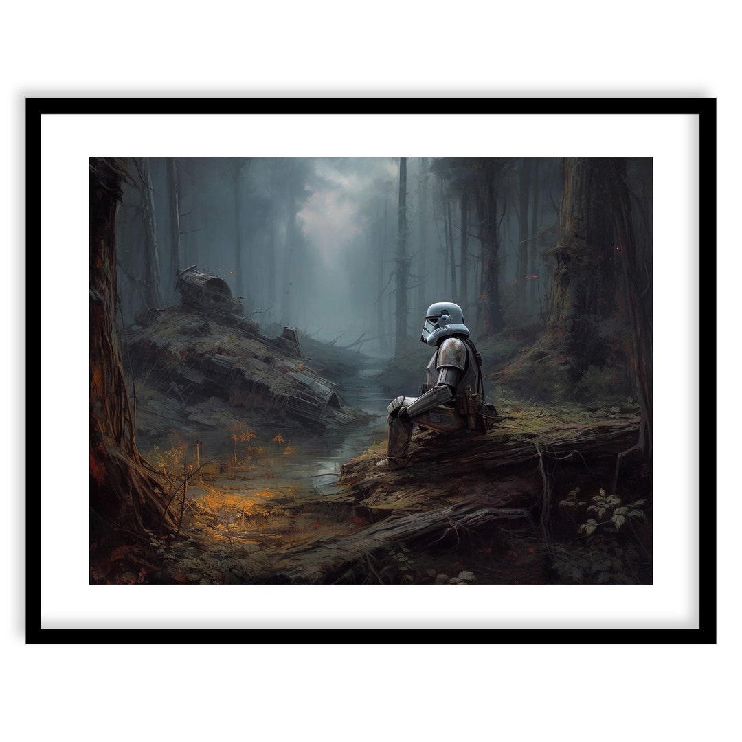 Stormtrooper Star Wars Inspired Classic Landscape Vintage Oil Painting ...