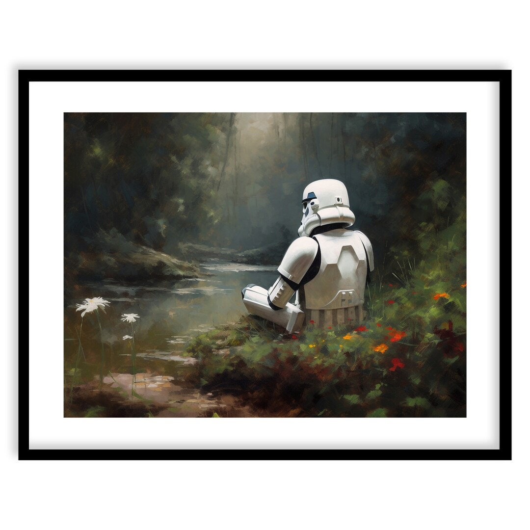Stormtrooper Star Wars Inspired Classic Landscape Vintage Oil Painting ...