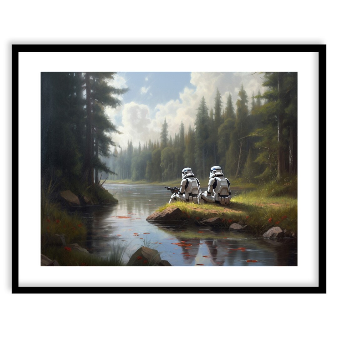 Stormtrooper Star Wars Inspired Classic Landscape Vintage Oil Painting ...
