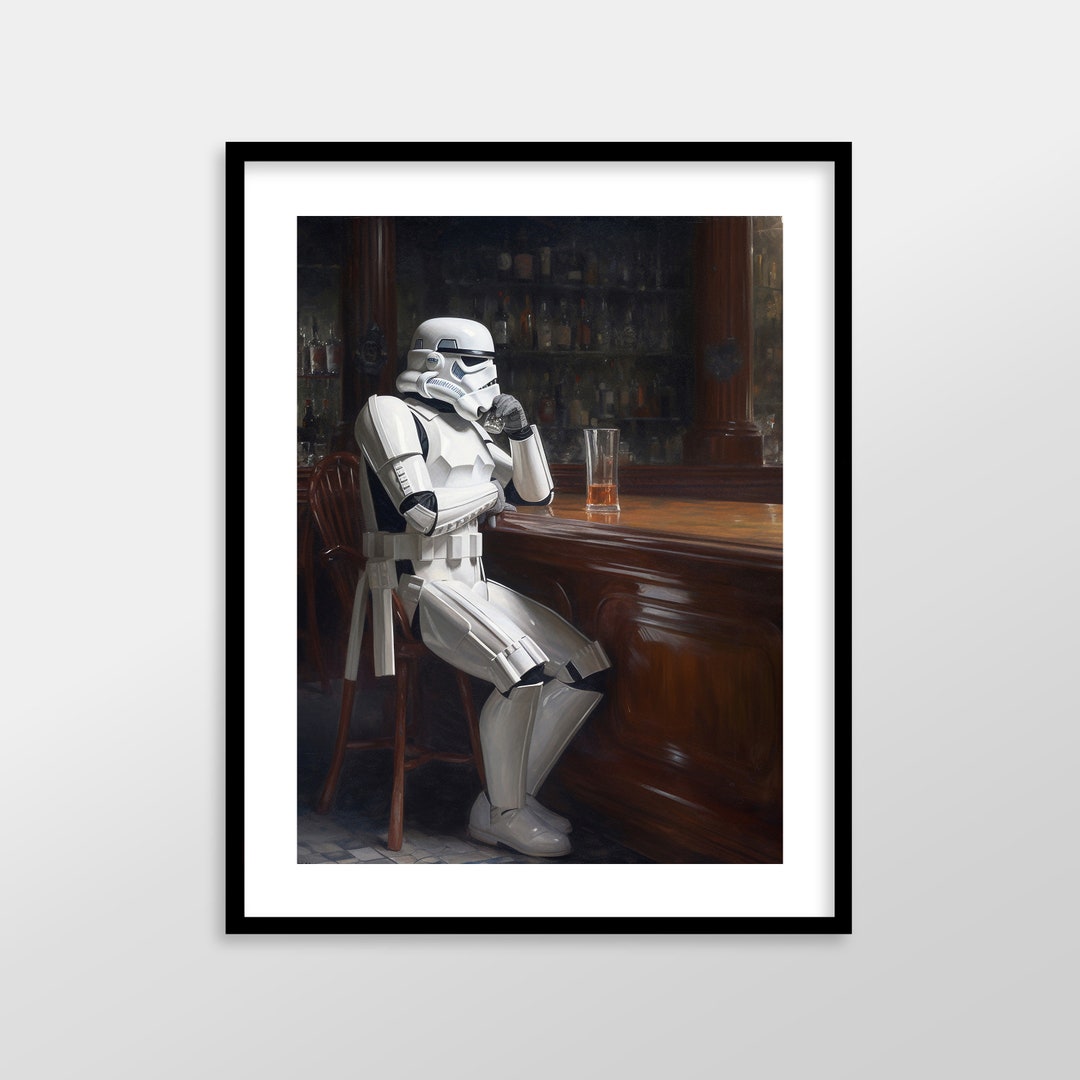 Stormtrooper Star Wars Bar Art Print Antique Vintage Oil Painting Art ...