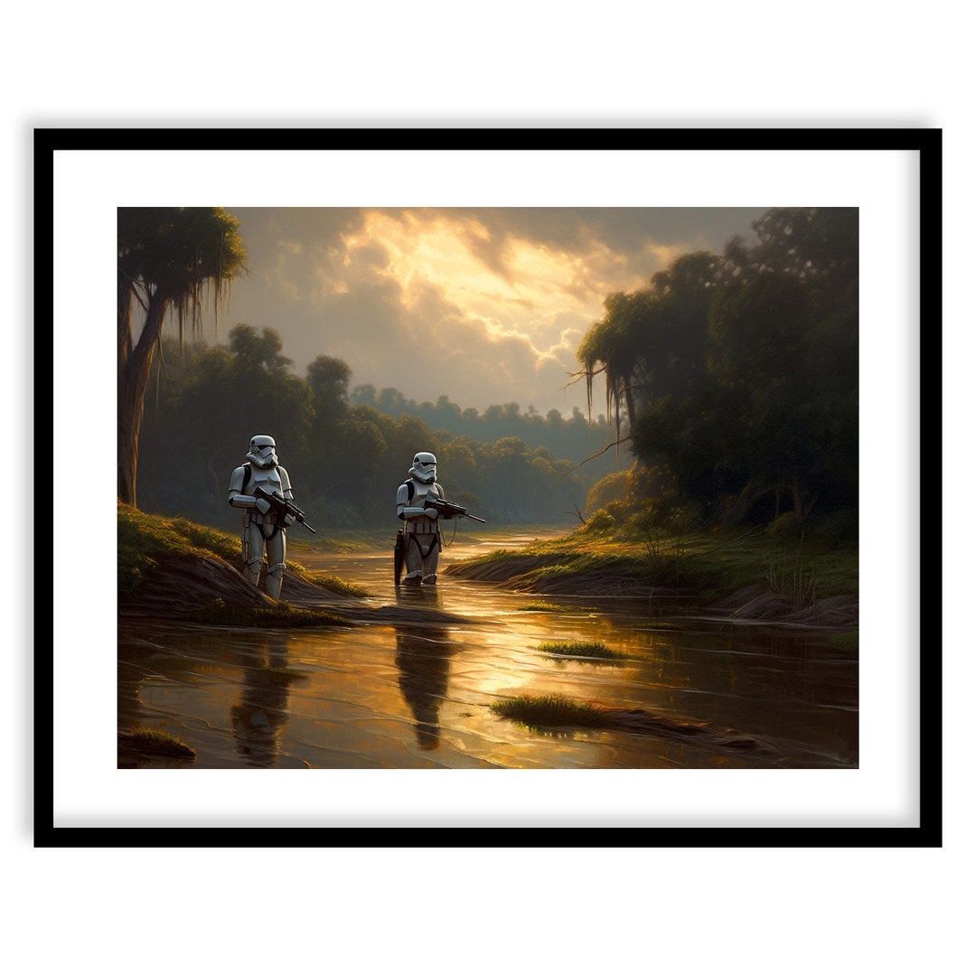 Stormtrooper Star Wars Inspired Classic Landscape Vintage Oil Painting ...