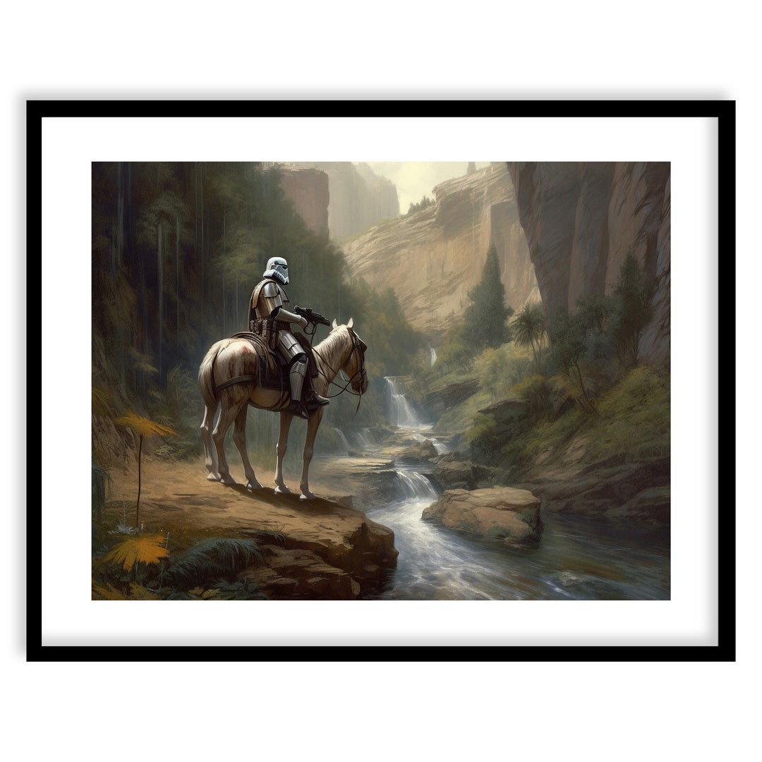 Stormtrooper Star Wars Inspired Classic Landscape Vintage Oil Painting ...